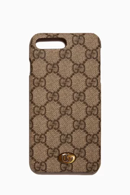 Buy Gucci Neutral Brown GG Supreme Logo iPhone 8 Plus Case For Women Online Ounass Bahrain