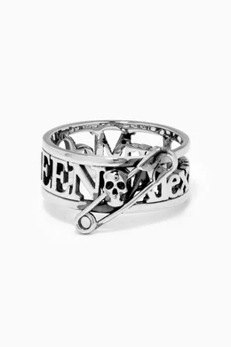 Alexander mcqueen safety pin ring store