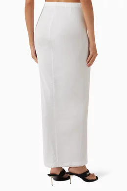 White maxi tube skirt store